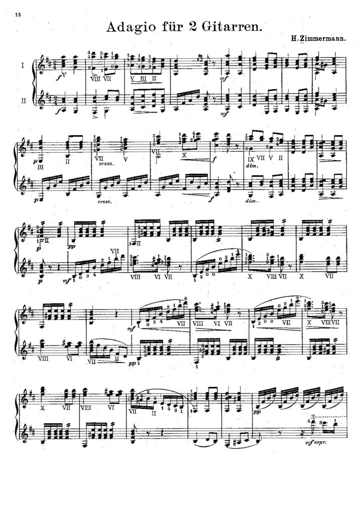 Zimmermann. Fjodor M - Adagio - Classical Guitar Library Classical ...