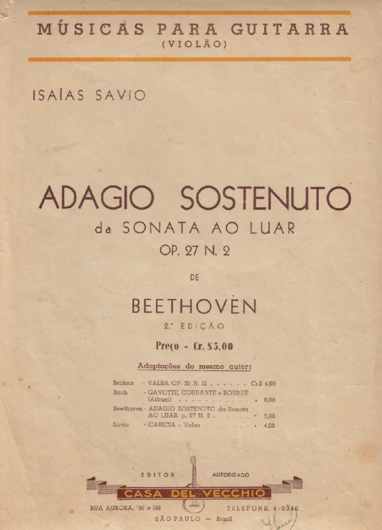 Savio. Isaias - (Beethoven) Adagio Sostenuto da Sonata ao Luar op.27 n ...