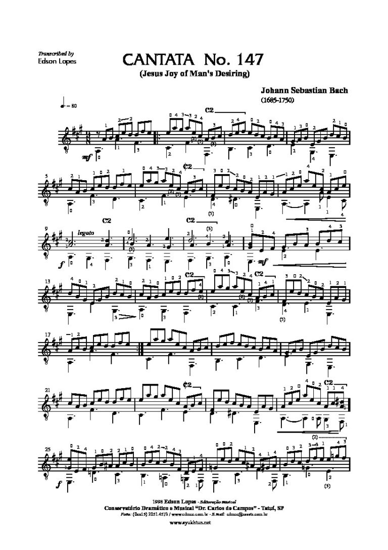 Bach. Johann Sebastian - Cantata No. 147 Jesus Joy of Man's Desiring ...