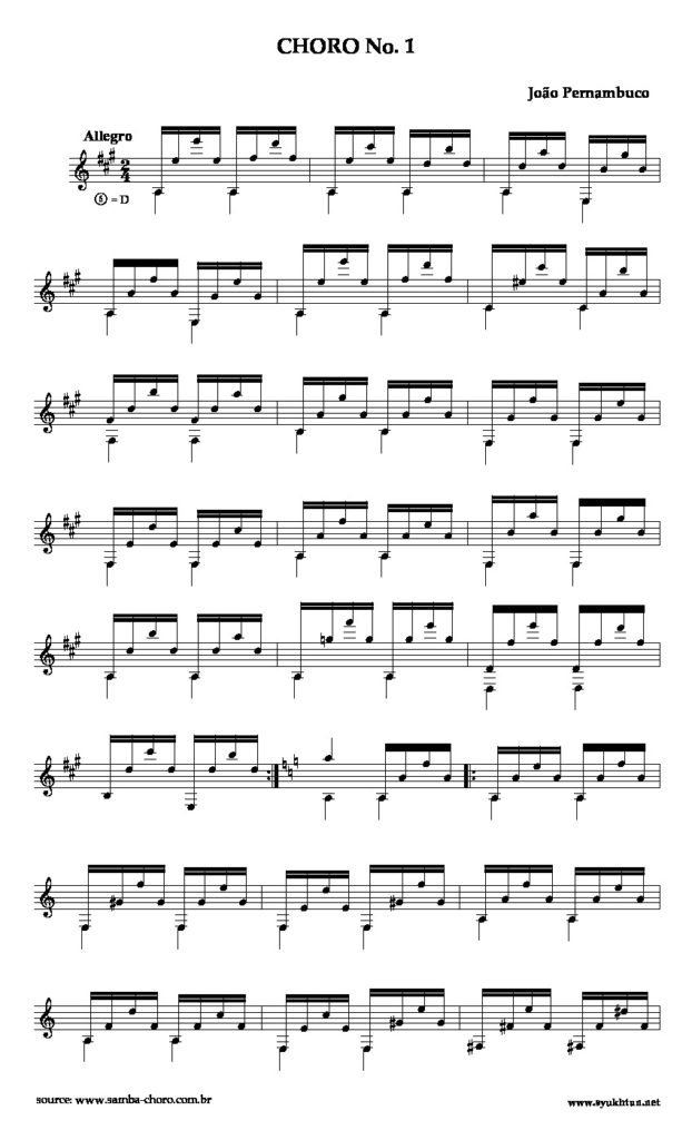 Pernambuco. Joao - Choro No. 1 - Classical Guitar Library Classical ...