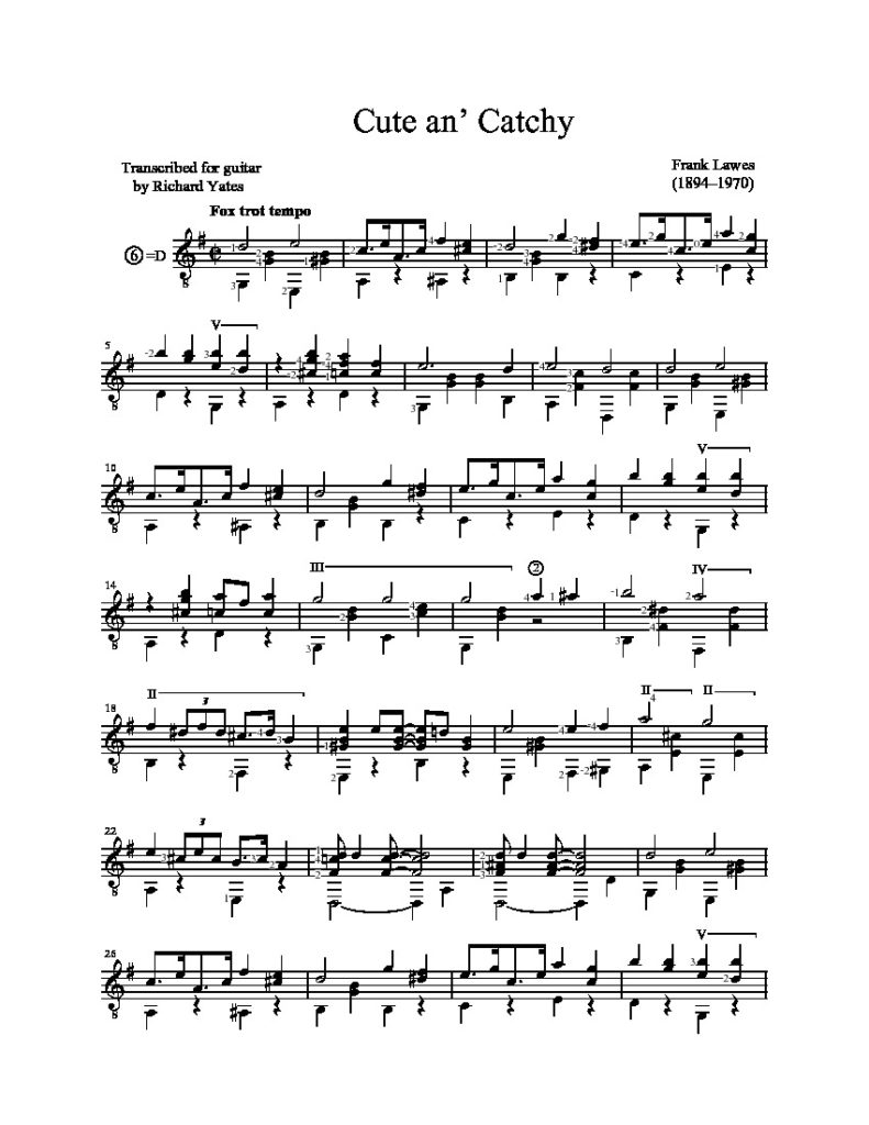 Lawes. Frank - Cute An' Catchy - Classical Guitar Library Classical ...
