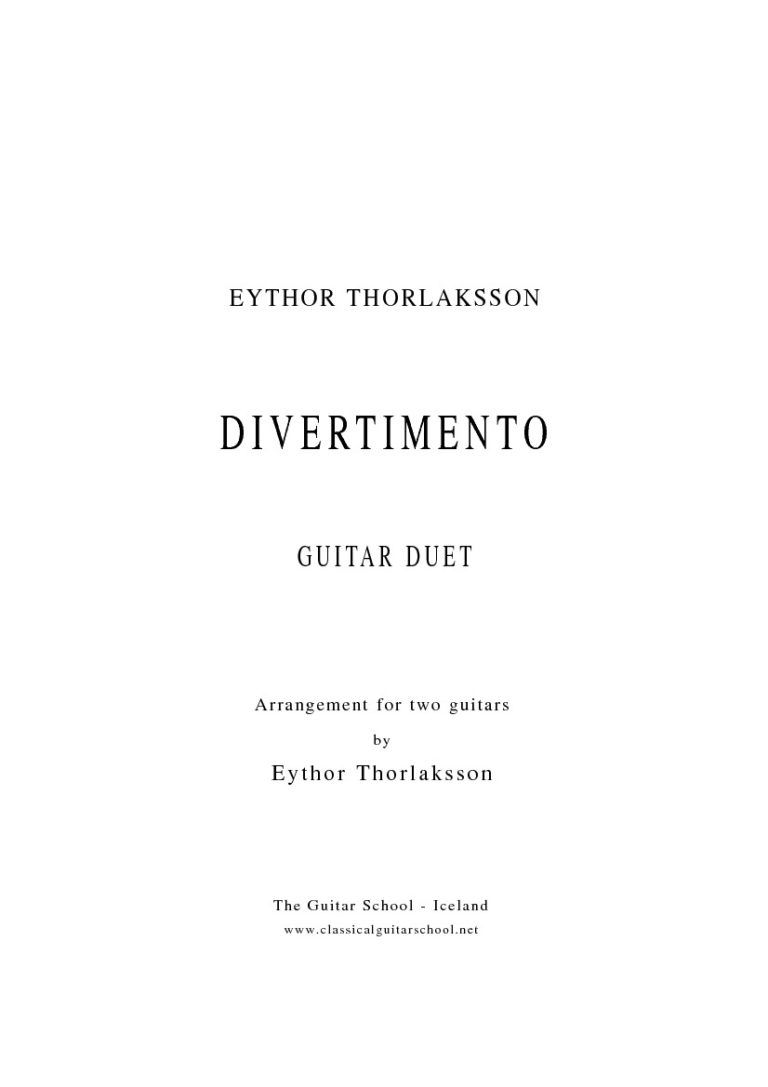 Thorlaksson. Eythor - Divertimento Guitar duets - Classical Guitar ...