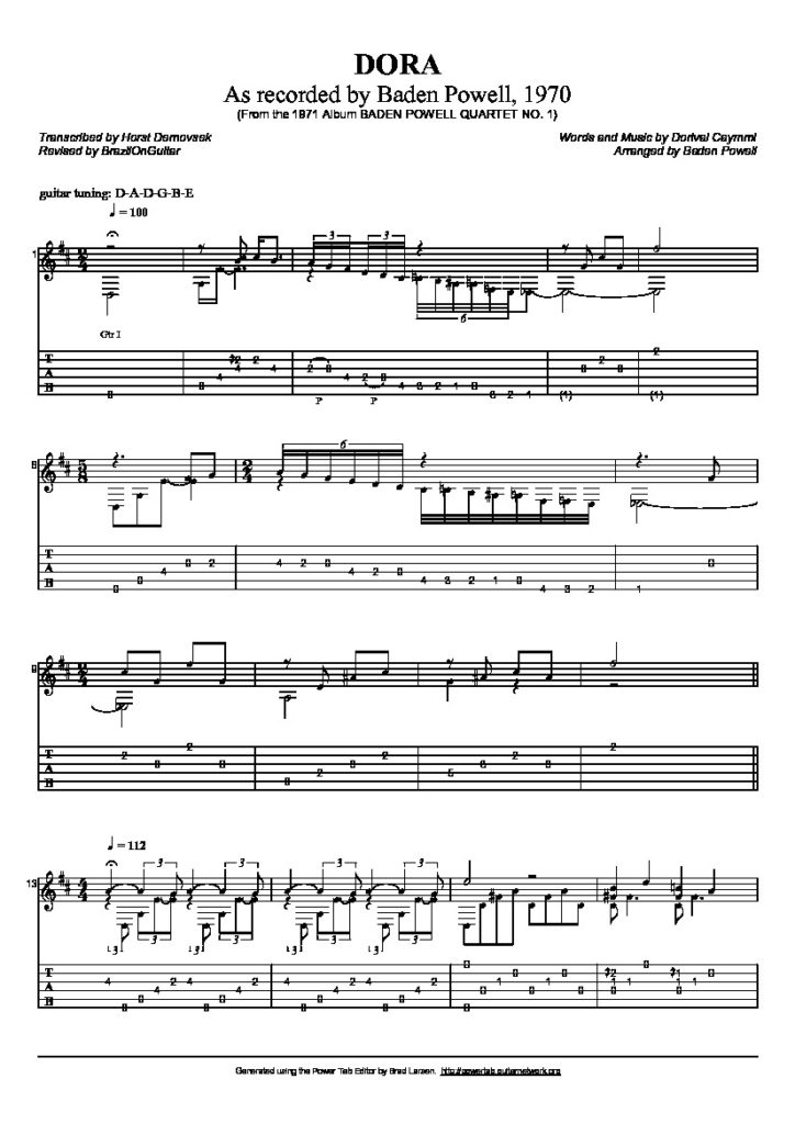 Powell. Baden - Dora - Classical Guitar Library Classical Guitar Sheet ...