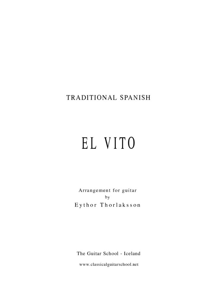Thorlaksson. Eythor - El Vito - Classical Guitar Library Classical ...