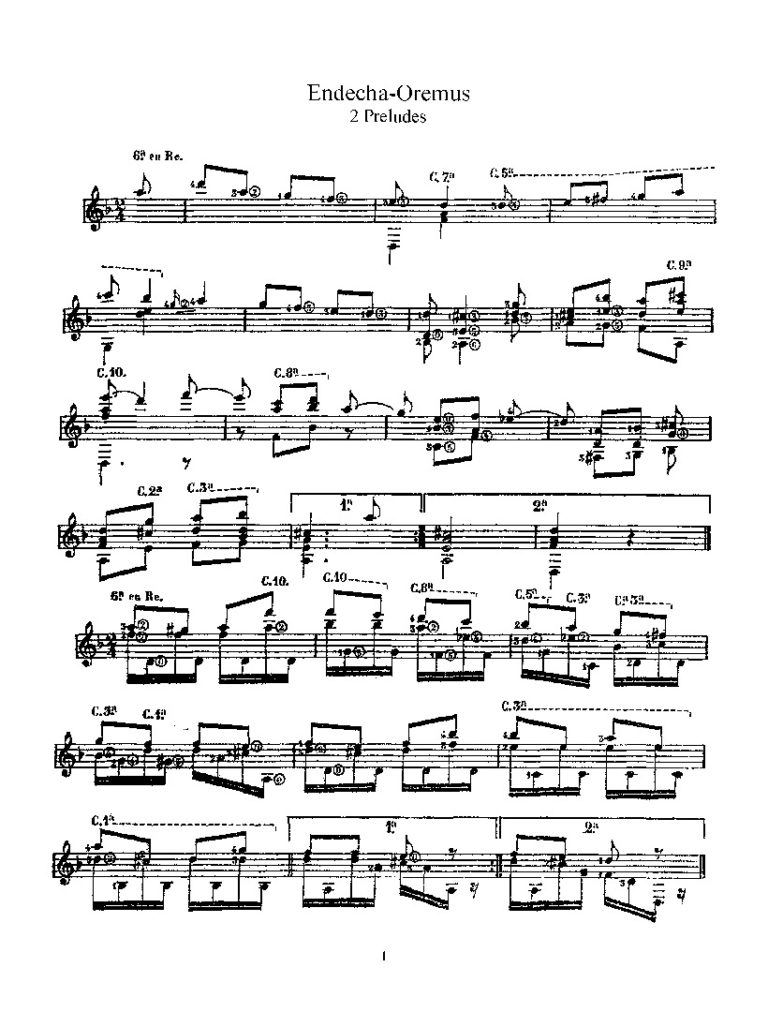 Tarrega. Francisco - Endecha-Oremus - Classical Guitar Library ...