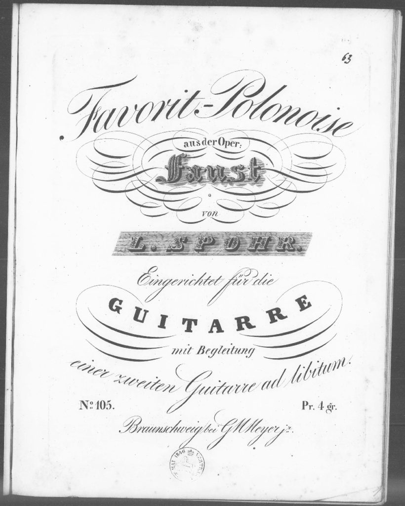 Spohr. Louis - Favorit-Polonoise aus der Oper Faust von L. Spohr ...