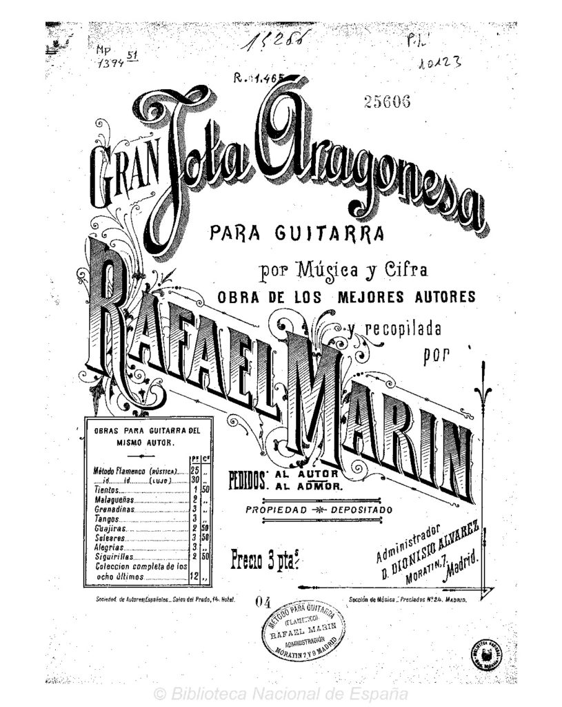 Marín. Rafael - Gran jota aragonesa para guitarra - Classical Guitar ...