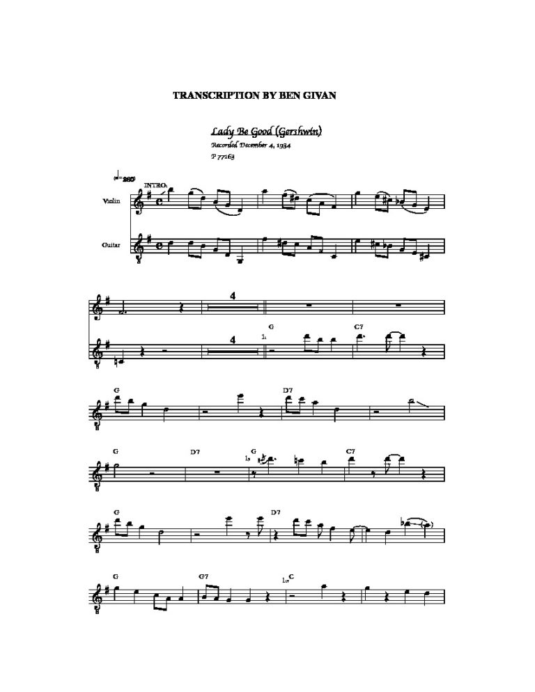 Reinhardt. Django - Lady Be Good - Classical Guitar Library Classical ...