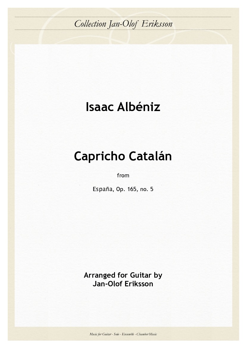 Albeniz. Isaac - Op. 165, no. 5 Capricho Catalan from España ...