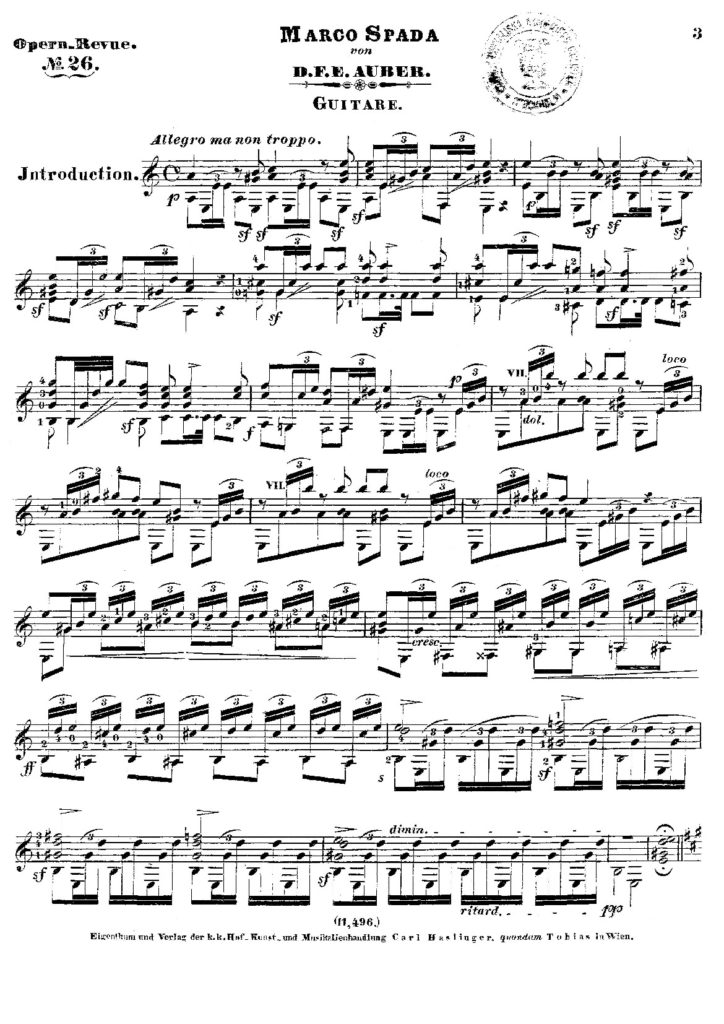 Mertz. Johann Kaspar - Op. 8 No. 26 Auber Marco Spada - Classical ...