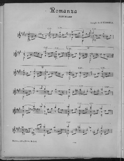 Tarrega. Francisco - Romanza Schumamm i.e. Schumann arreglo de F ...