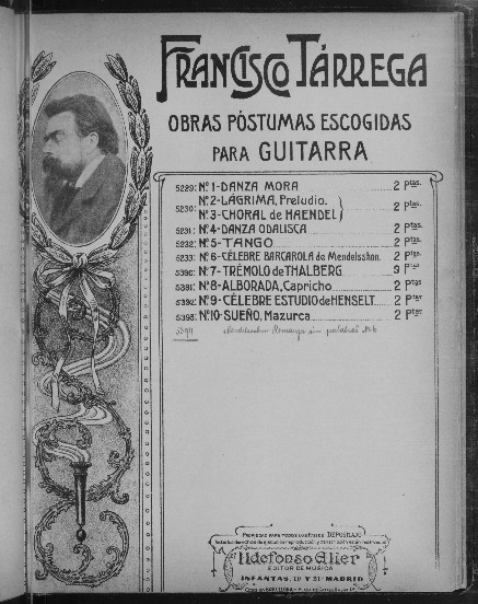 Tarrega. Francisco - Romanza sin palabras no. 6 Mendelssohn arreglado ...