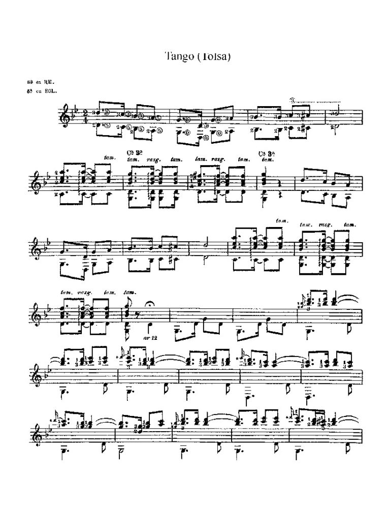 Tarrega. Francisco - Tango - Classical Guitar Library Classical Guitar ...
