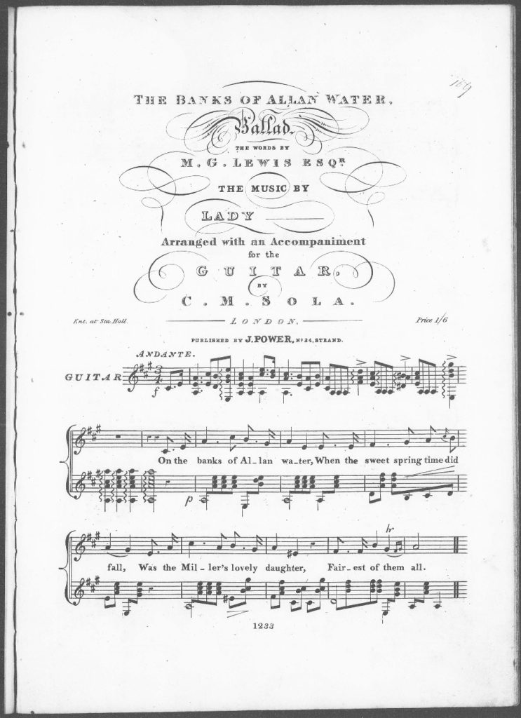 Sola. Charles Michel Alexis - The Banks of Allan Water, Ballad, the ...