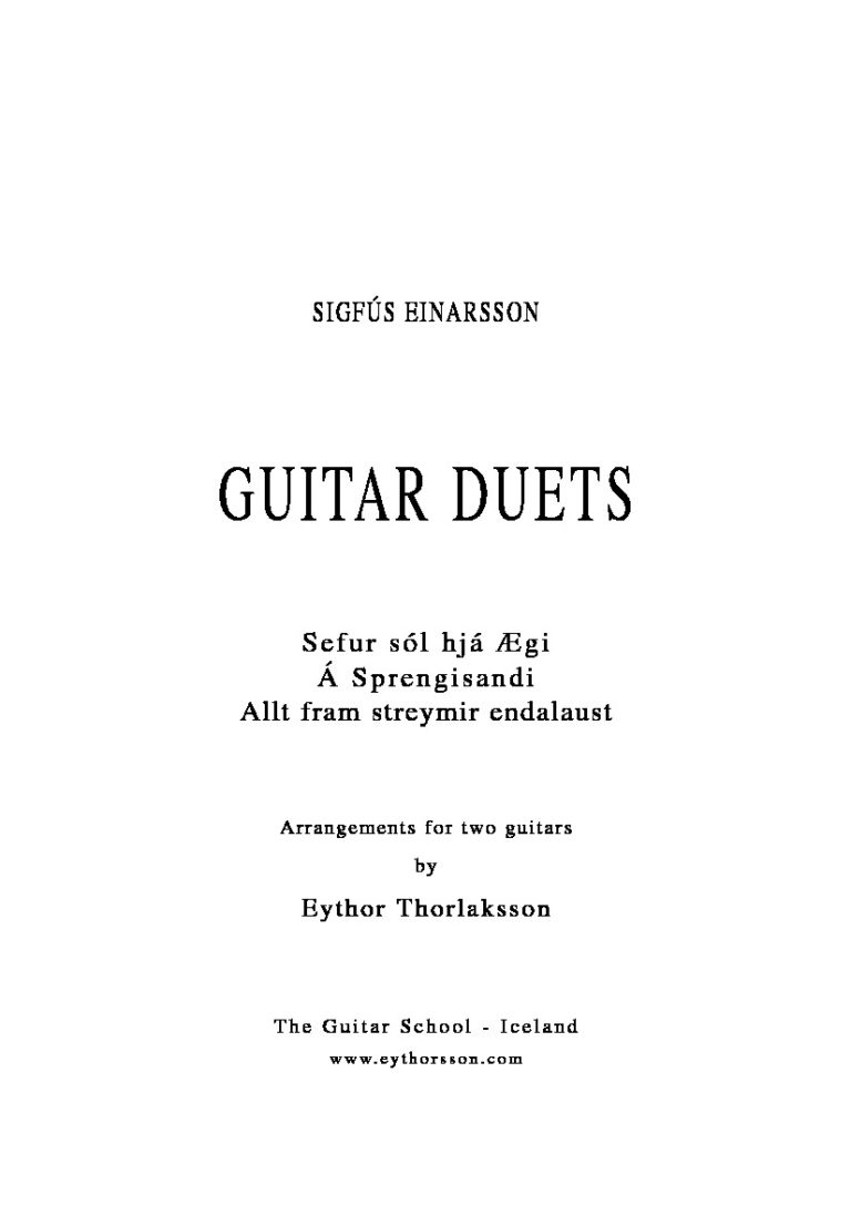 Einarsson. Sigfus - Three duets for Guitar - Classical Guitar Library ...