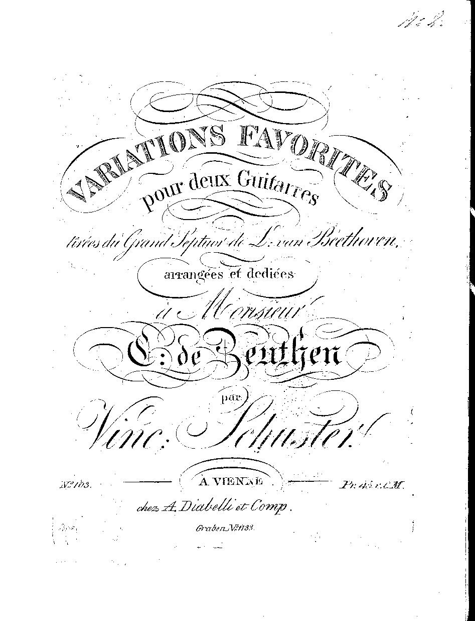 Beethoven. Ludwig van - Variations favorites pour deux guitarres tirées ...