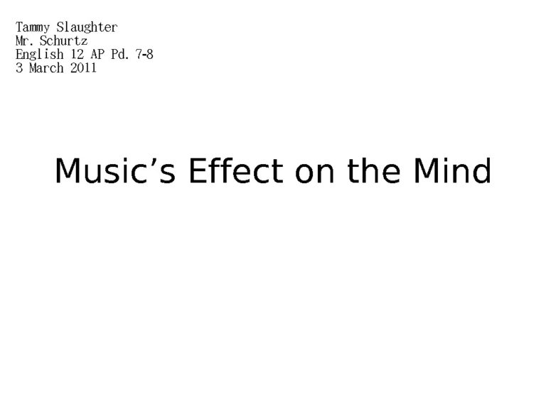 Musicology - Music s Effect on the Mind - Classical Guitar Library ...