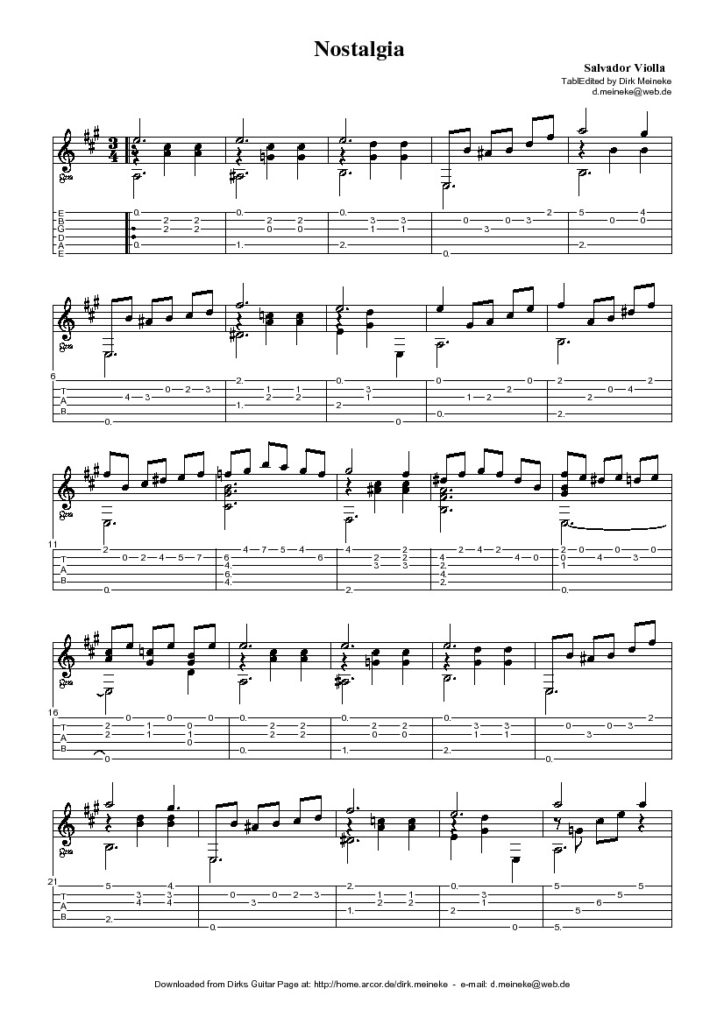 Violla. Salvador - Nostalgia - Classical Guitar Library Classical ...