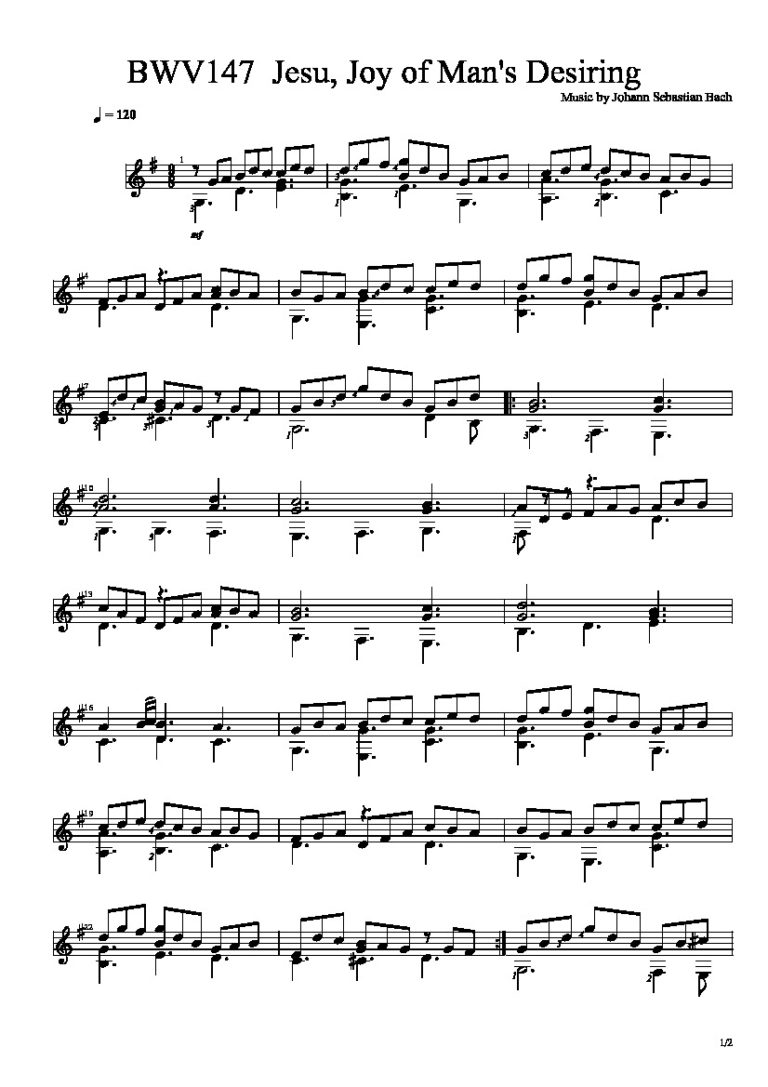 Bach. Johann Sebastian - BWV 147 Jesu Joy of Mans Desiring Johann ...