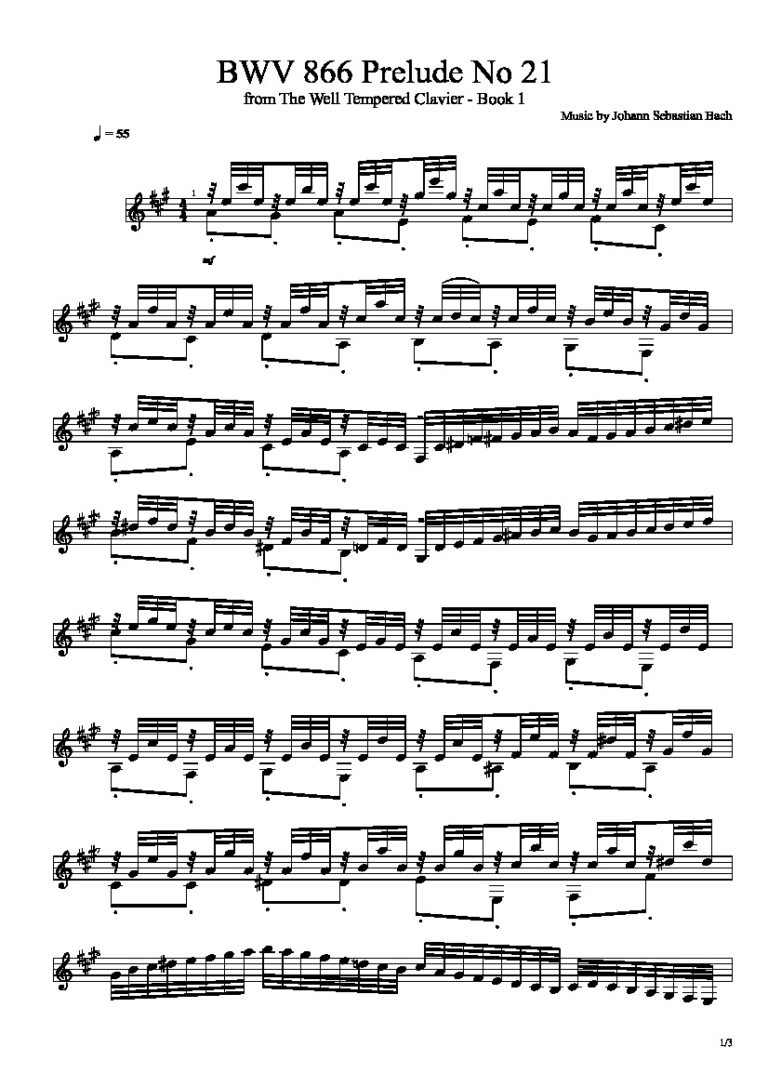 Bach. Johann Sebastian - BWV 866 Prelude No 21 by Johann Sebastian Bach ... Bach. Johann Sebastian - BWV 866 Prelude No 21 by Johann Sebastian Bach ...