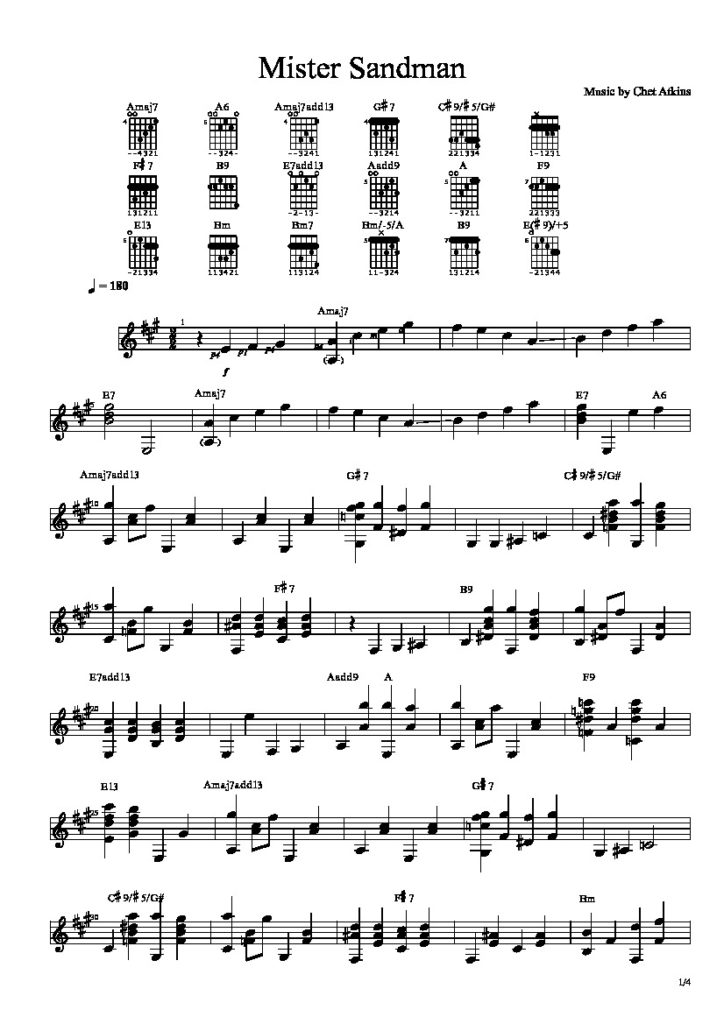 Atkins. Chet - Mister Sandman by Chet Atkins - Classical Guitar Library ...