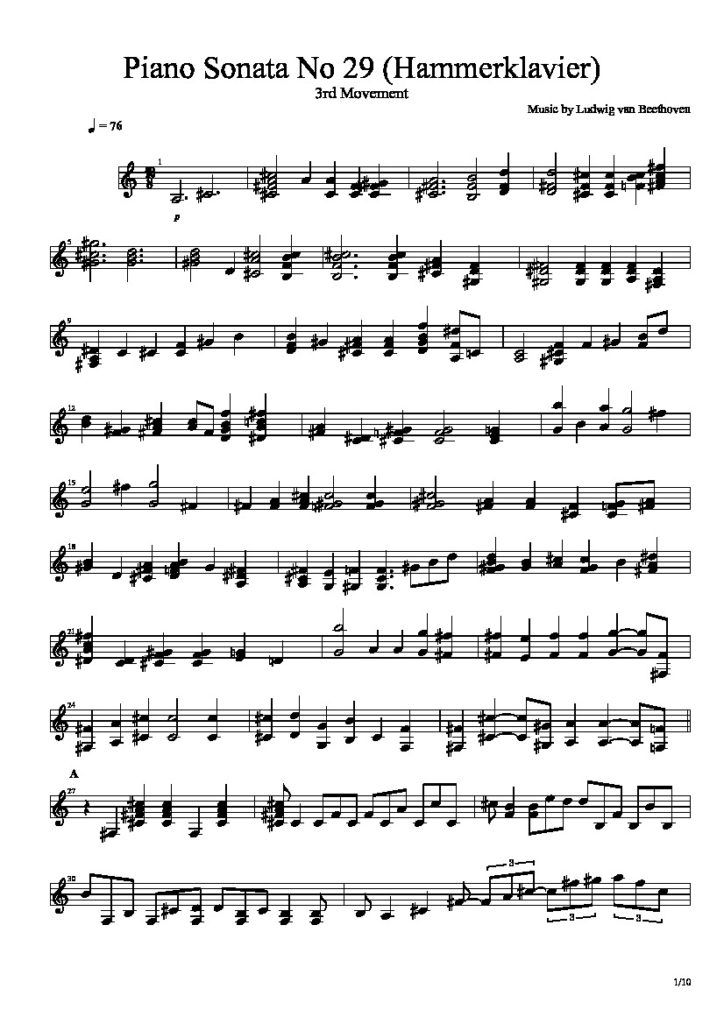 Beethoven. Ludwig van - Piano Sonata 29 by Ludwig Van Beethoven ...