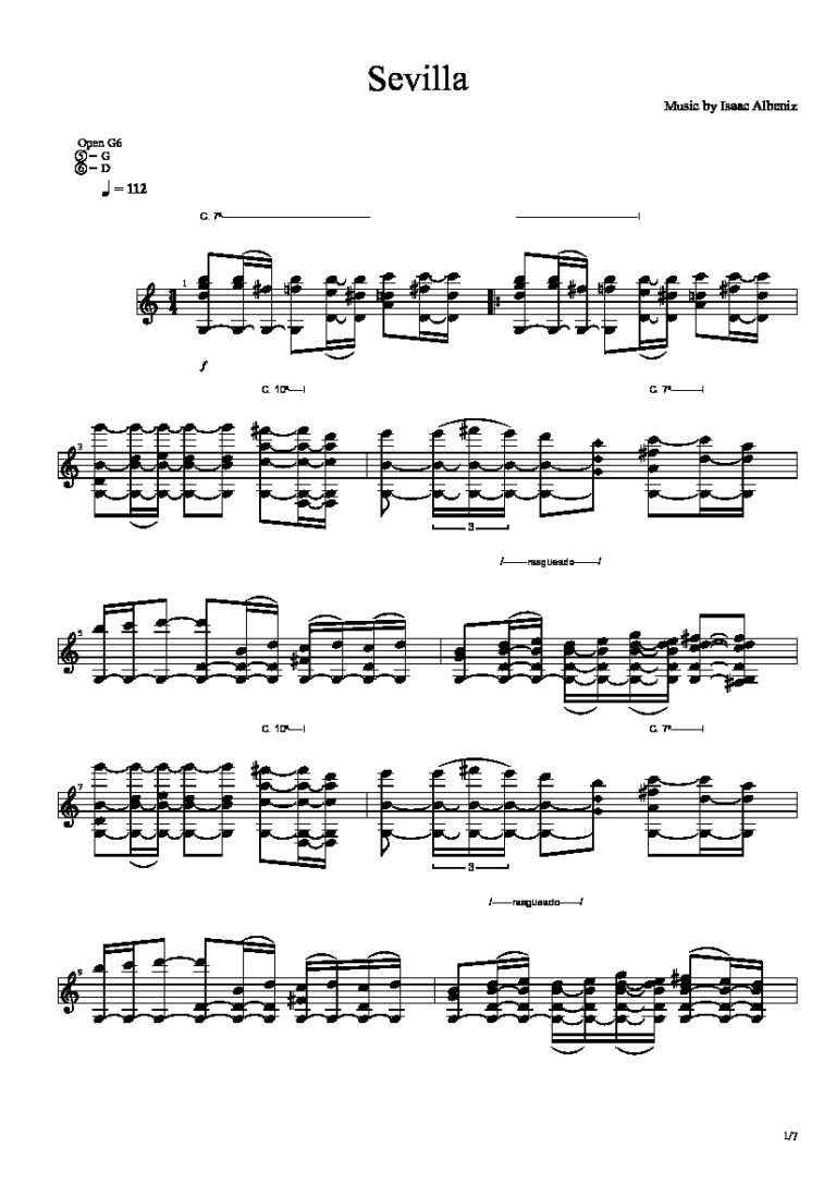 Albeniz. Isaac - Sevilla by Isaac Albeniz - Classical Guitar Library ...