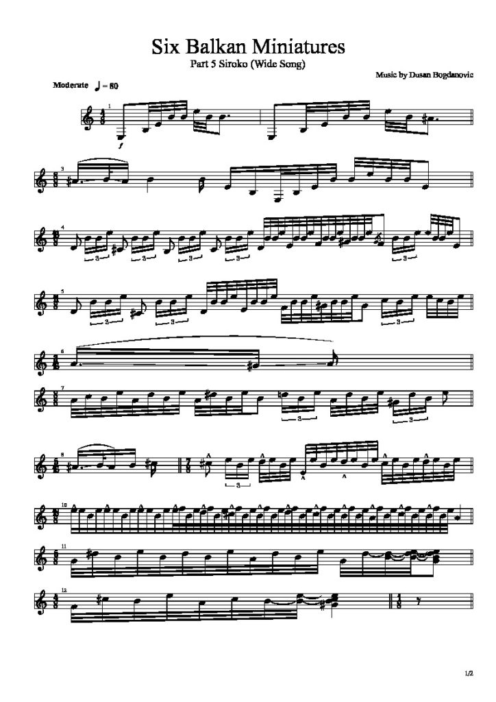 Bogdanovic. Dusan - Six Balkan Miniatures Part 5 by Dusan Bogdanovic ...