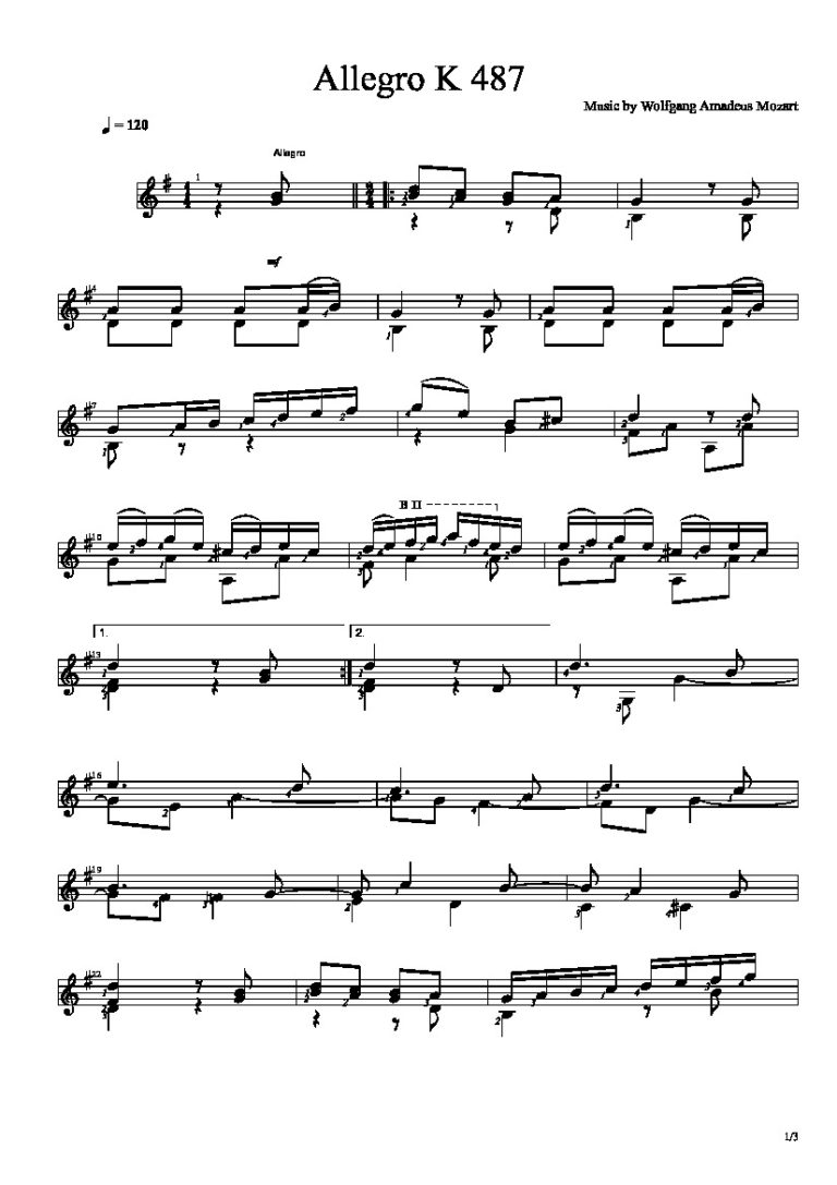 Mozart. Wolfgang Amadeus - Allegro K487 by Wolfgang Amadeus Mozart ...