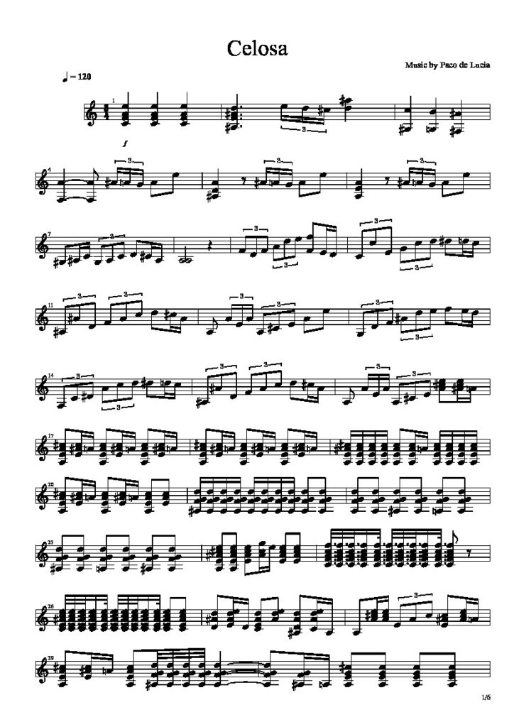 Lucia. Paco De - Celosa by Paco de Lucia - Classical Guitar Library ...