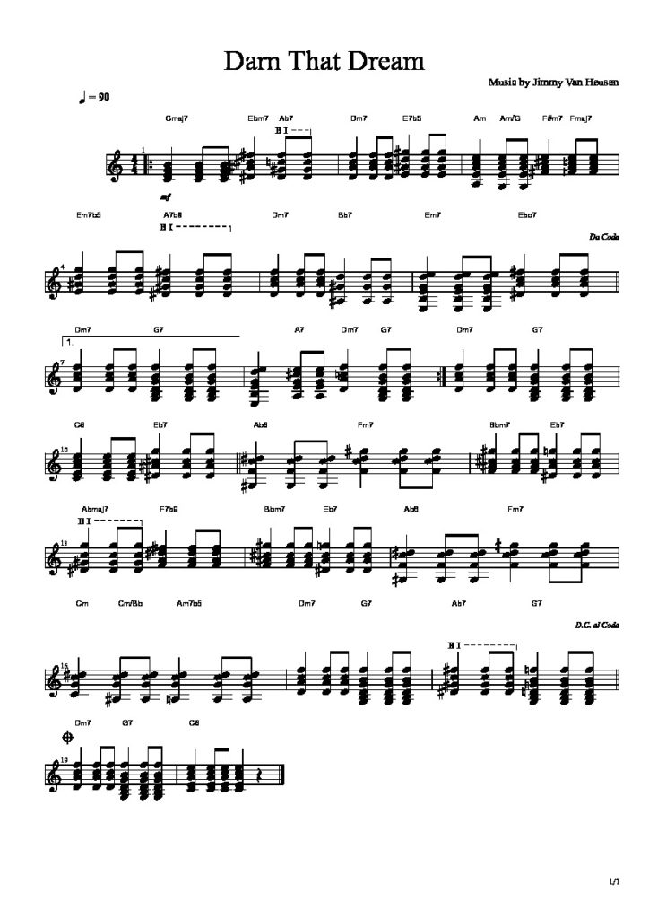Heusen. Jimmy Van - Darn That Dream Guitar 2 by Jimmy Van Heusen ...