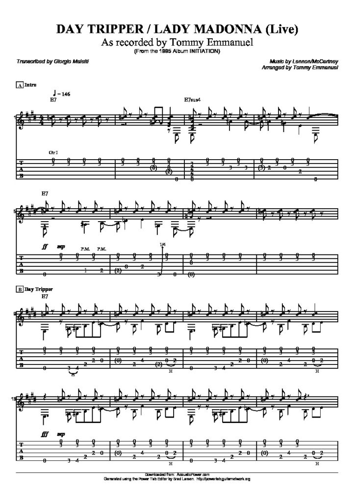 Emmanuel. Tommy - Day tripper lady madonna (live) - Classical Guitar ...