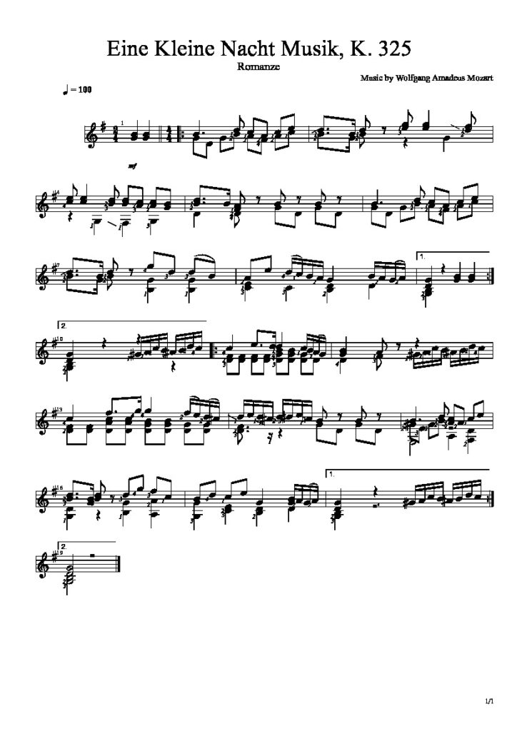 Mozart. Wolfgang Amadeus - Eine Kleine Nacht Musik Mov 2 by Wolfgang ...