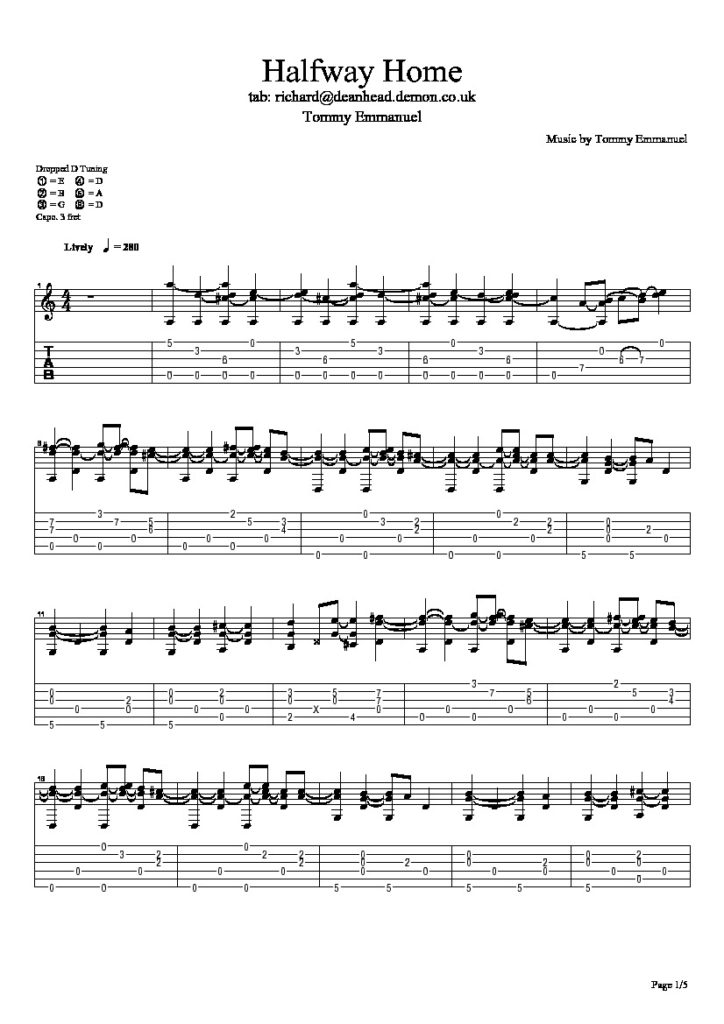 Emmanuel. Tommy - Halfway home - Classical Guitar Library Classical ...