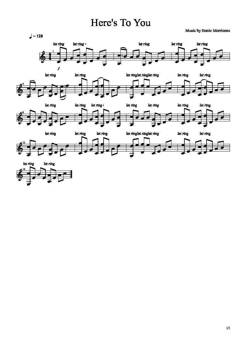 Morricone. Ennio - Heres To You by Ennio Morricone - Classical Guitar ... Morricone. Ennio - Heres To You by Ennio Morricone - Classical Guitar ...