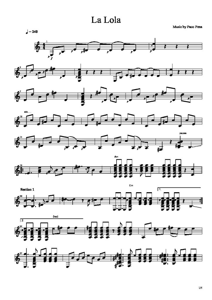 Pena. Paco - La Lola by Paco Pena - Classical Guitar Library Classical ...