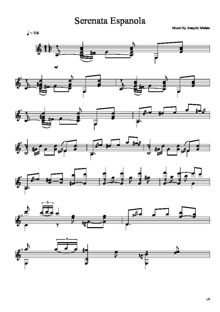 Malats. Joaquin - Serenata Espanola by Joaquin Malats - Classical ...