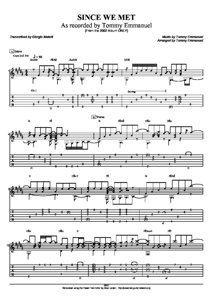 Emmanuel. Tommy - Since we met - Classical Guitar Library Classical ...