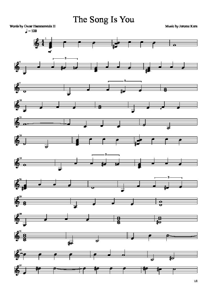 Kern. Jerome - The Song Is You Guitare 1 by Jerome Kern - Classical ...