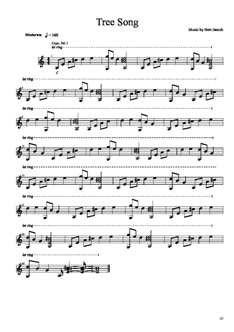 Jansch. Bert - Tree Song by Bert Jansch - Classical Guitar Library ...