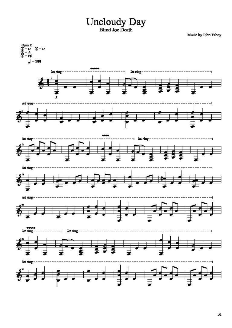 Fahey. John - Uncloudy Day by John Fahey - Classical Guitar Library ...