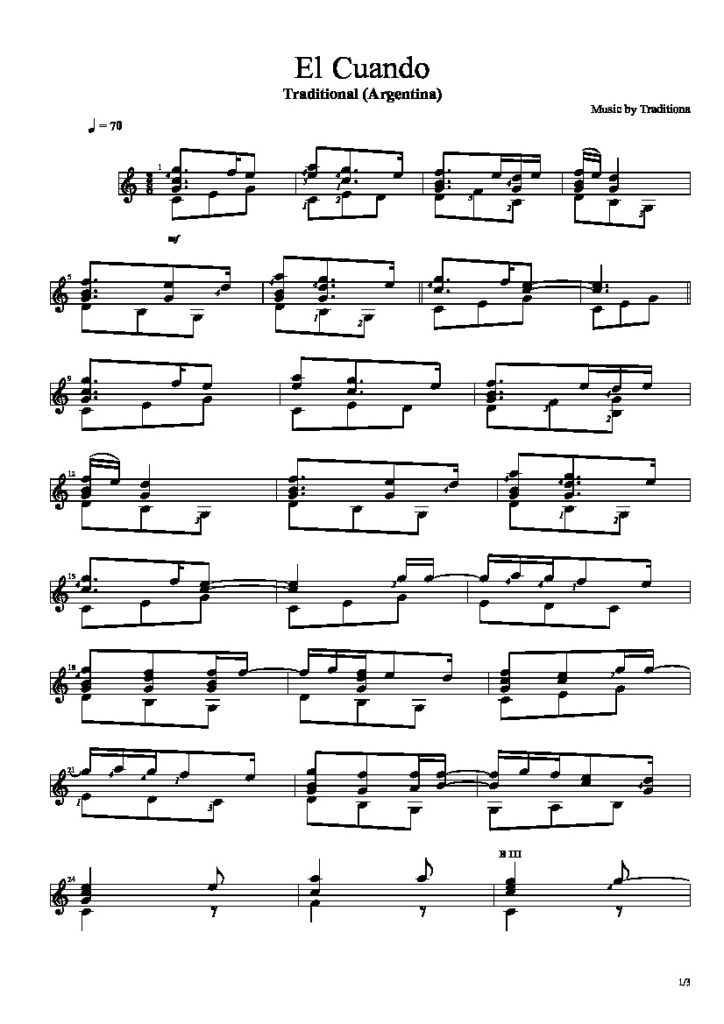 Traditional - El Cuando by Traditional - Classical Guitar Library ...