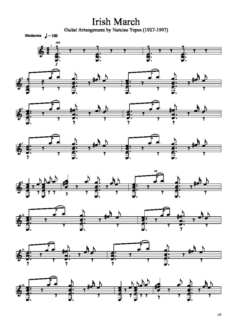 Yepes. Narciso - Irish March by Narciso Yepes - Classical Guitar ...