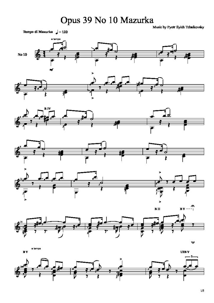 Tchaikovsky. Pyotr Ilyich - Opus 39 No 10 Mazurka by Pyotr Ilyich ... Tchaikovsky. Pyotr Ilyich - Opus 39 No 10 Mazurka by Pyotr Ilyich ...