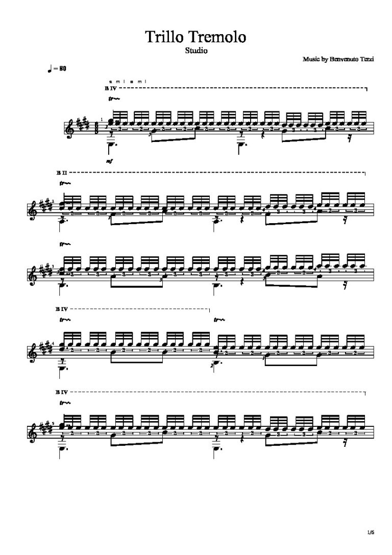 Terzi. Benvenuto - Trillo Tremolo Benvenuto Terzi - Classical Guitar ...