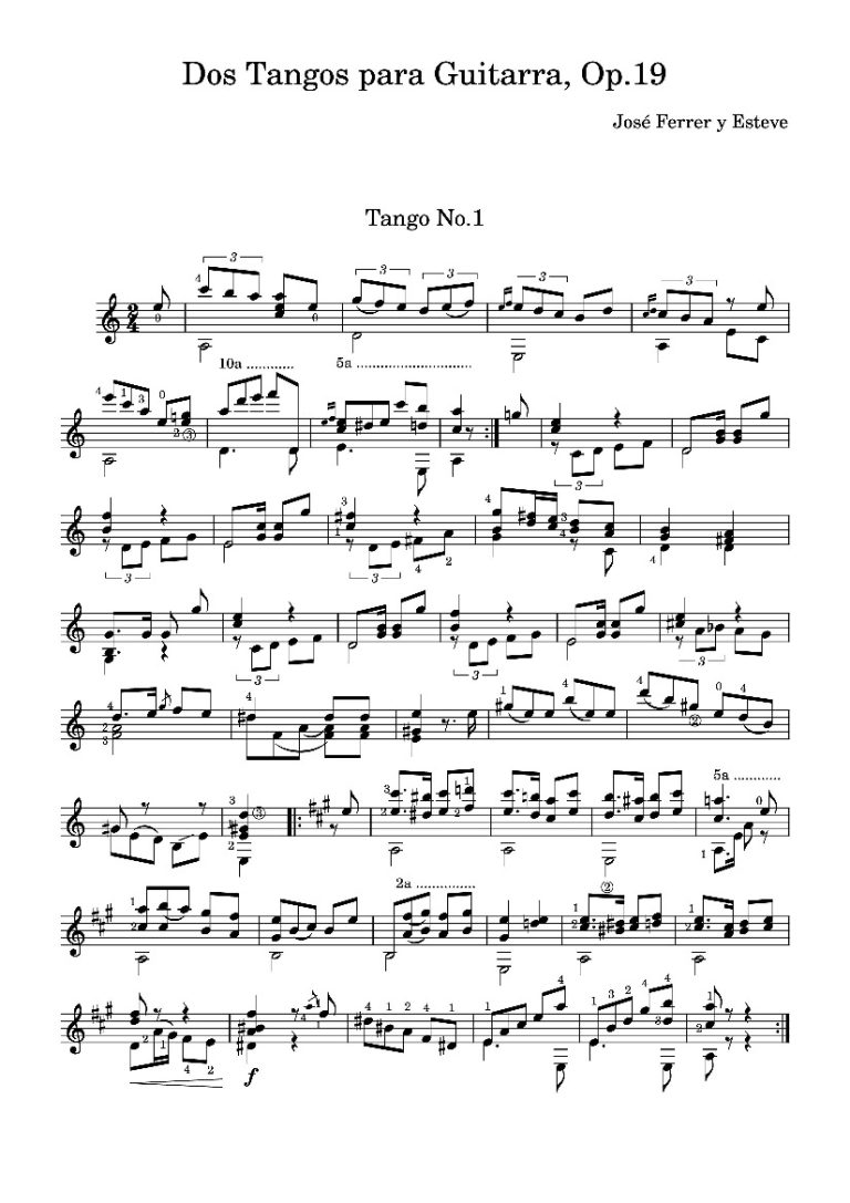 Tango Classical Guitar Sheet Music Scores - CGLIB.ORG
