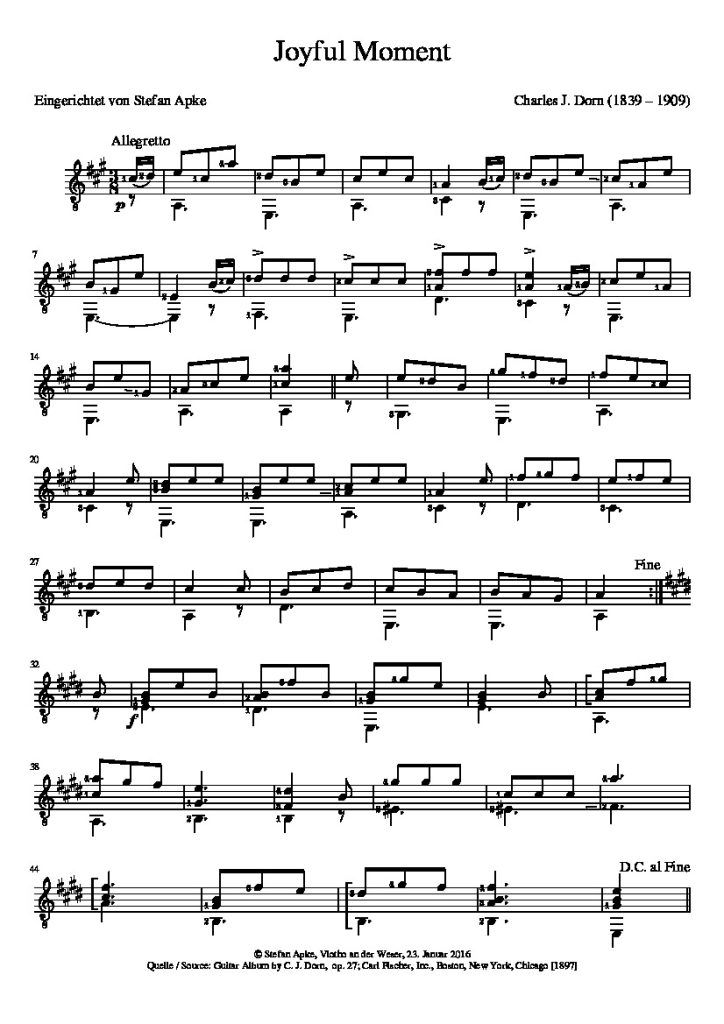 Dorn. Charles James - Joyful Moment - Classical Guitar Library ...
