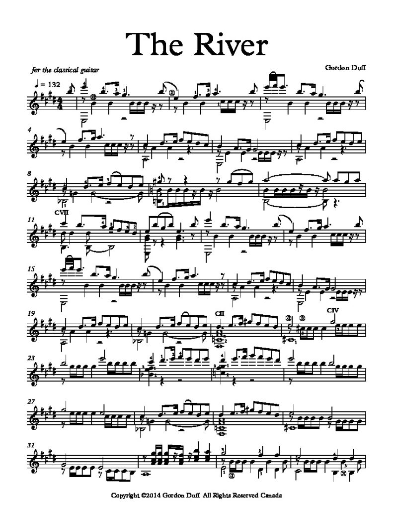 Duff. Gordon - The River - Classical Guitar Library Classical Guitar ...
