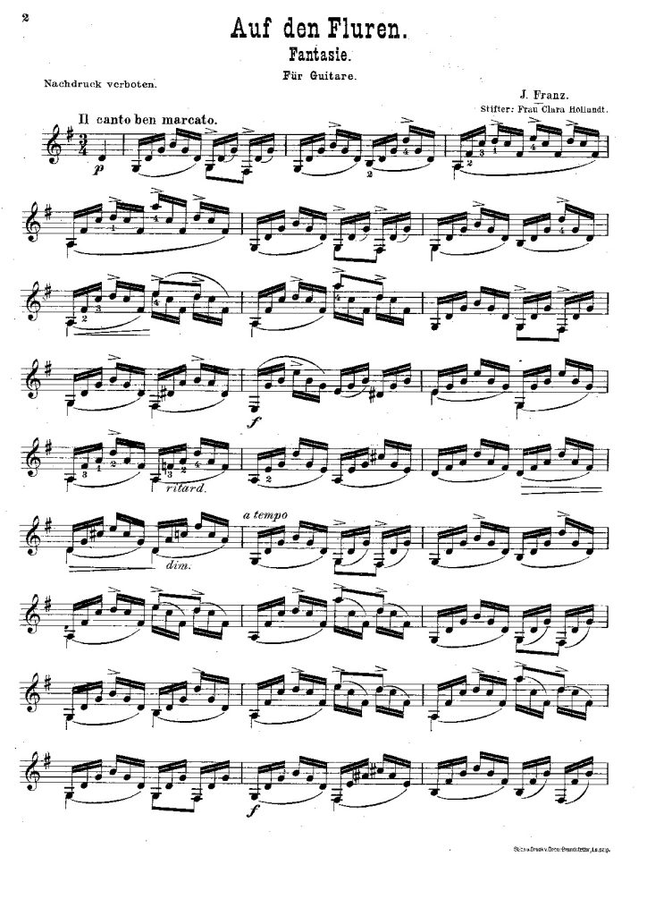 Franz. Jos - Auf der Fluren - Classical Guitar Library Classical Guitar ...