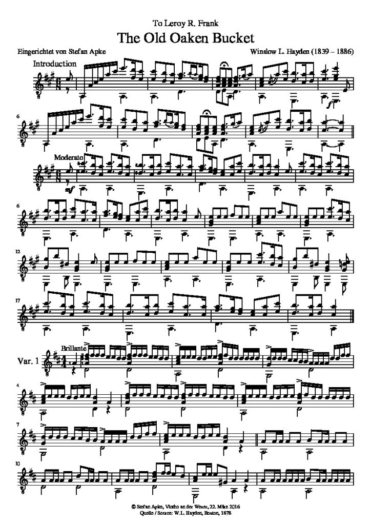 Hayden. Winslow Lewis - Introduction and variations on The Old Oaken ...